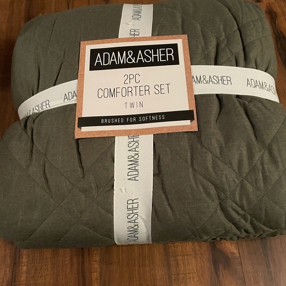 adam & asher | Bedding | Adam Asherquilted Comforter Set Twin Olive ...